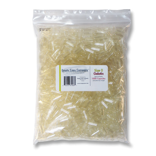 Size 0 - Gelatin Capsules 1000 pack - Empty Caps Company
